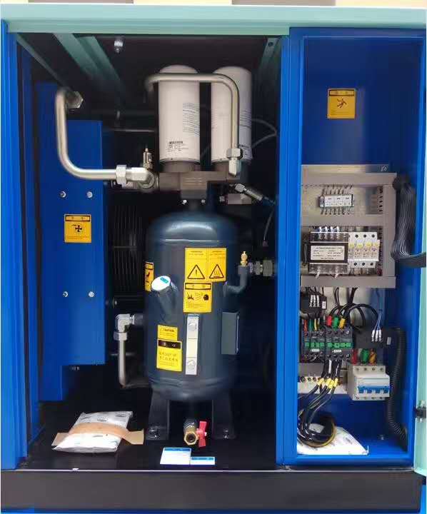 Industrial Screw Air Compressor With Dryer , Rotary Vane Compressor For ...