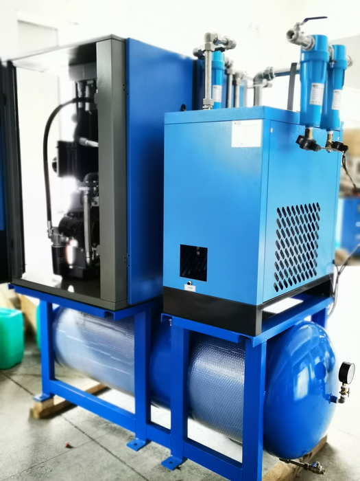 Single Phase Rotary Screw Air Compressor With Dryer Simple Maintenance